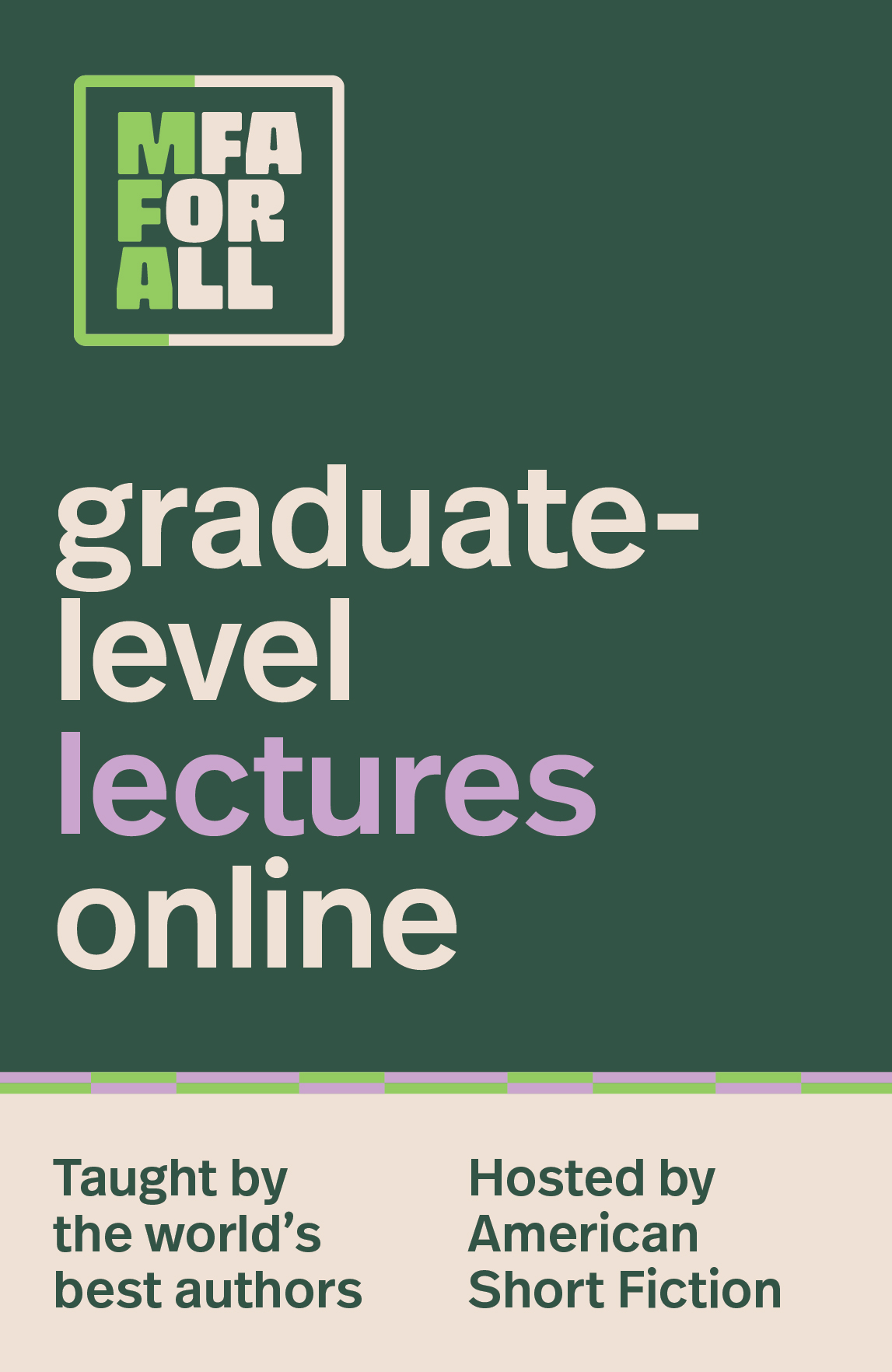 MFA for All Spring 2026: Registrations on sale now